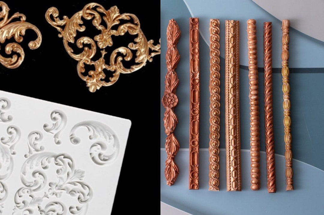 4 Types Vintage Inspired Deco Mold,antique Silicone Candle Deco Mold ...