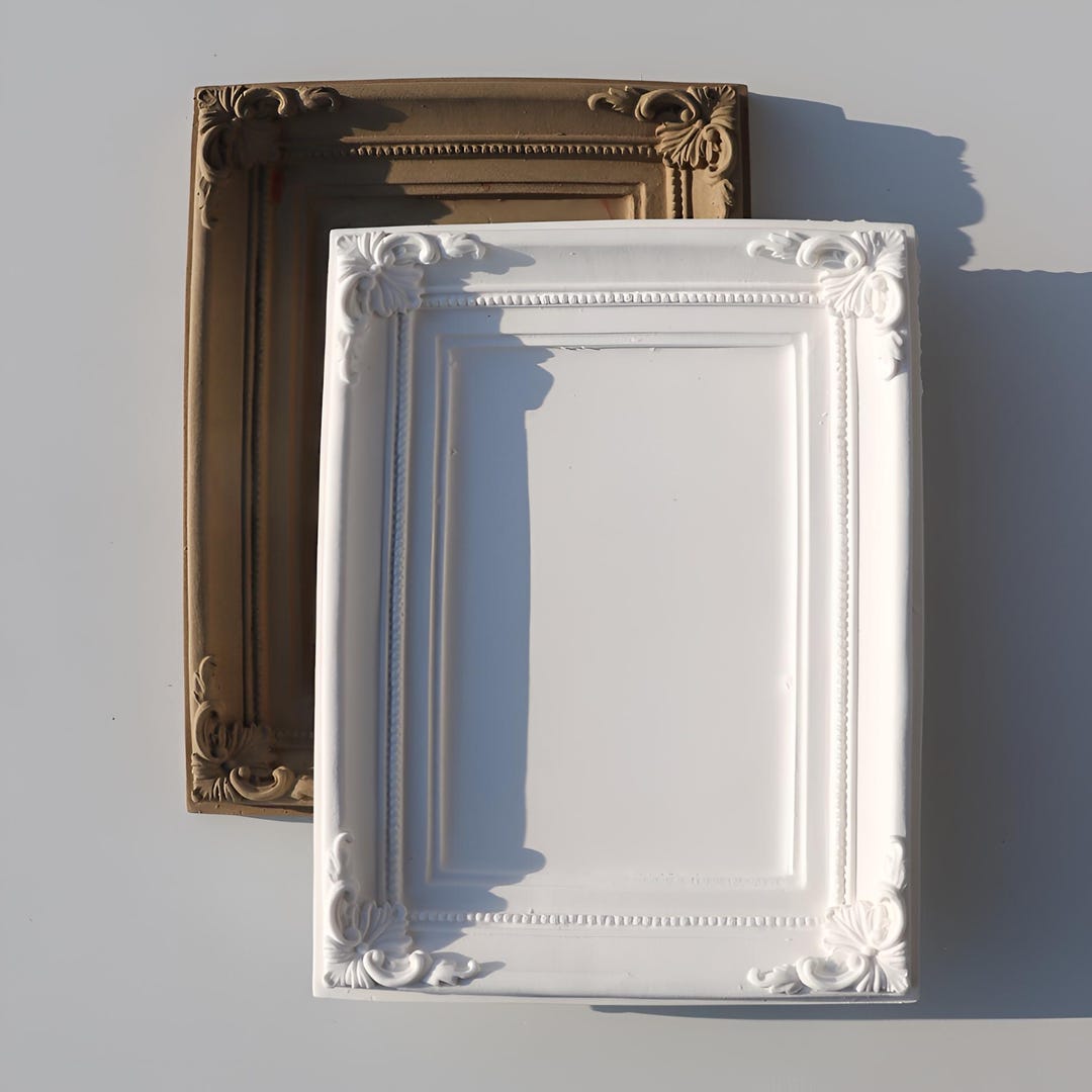 198mm Rectangle Vintage Photo Frame Mold, Pottery Ceramics Frame ...