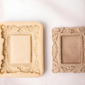Rectangle Vintage Photo Frame Mold, Pottery Ceramics Frame Silicone ...
