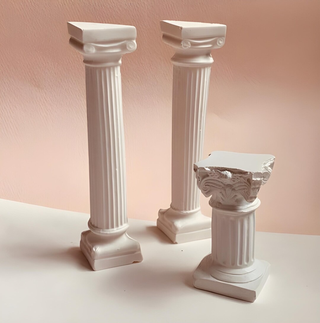 2D Roman Column Silicone Mold, Tall Greek Temple Pillars Candle Decor ...