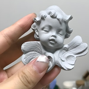 3 Size Baby Angel Silicone Mold, Angel With Closed Eyes, Candle Resin ...