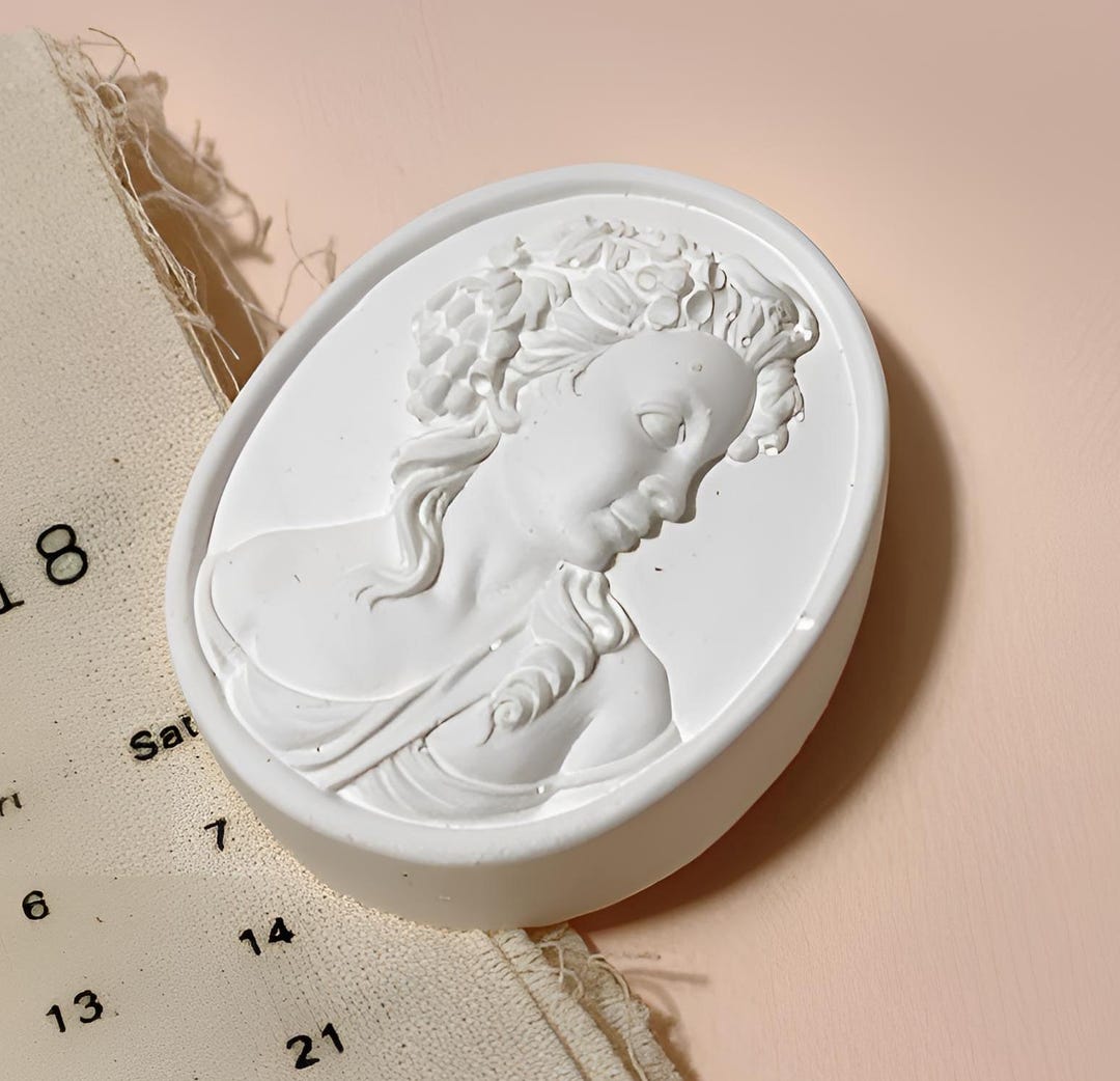 Vintage Grape Woman Intaglio Silicone Mold, Bas Relief Antique Cameo ...