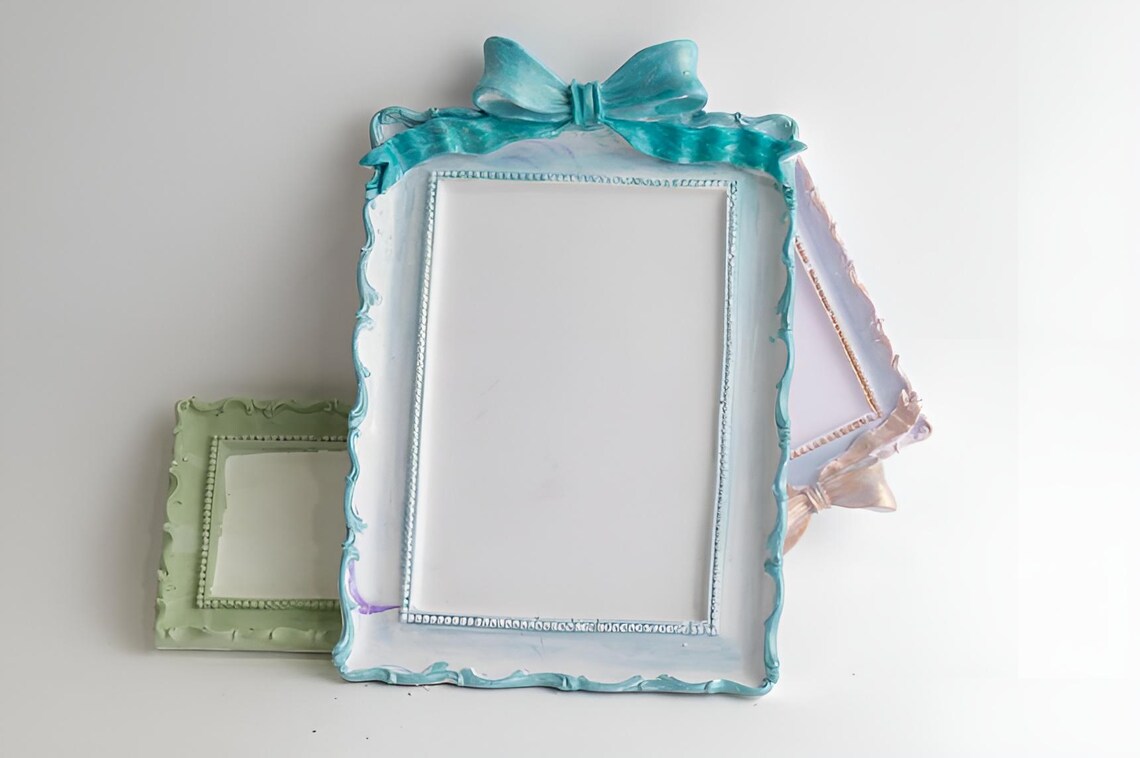 Vintage Rectangle Picture Frame Mold, Antique Ribbon Frame Mold, Photo ...