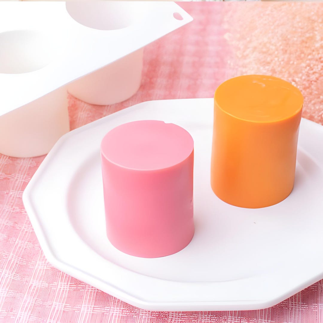 Cylinder Silicone Mold, Candle, Soap, Plaster, Diffuser, Freshener, 8 ...