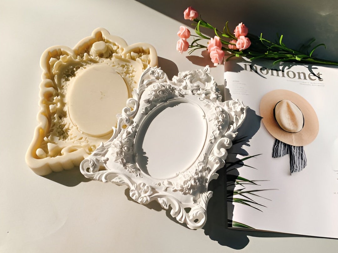 245mm Big Antique Rose Frame Silicone Mold,large Picture Frame Mold ...