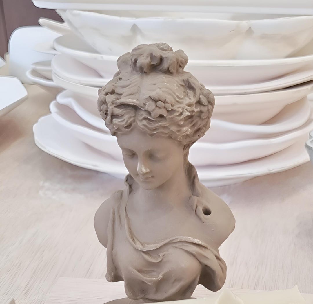 15cm Elegant Woman Statue Silicone 2 Part Mold, Lady Bust Mold, Candle ...