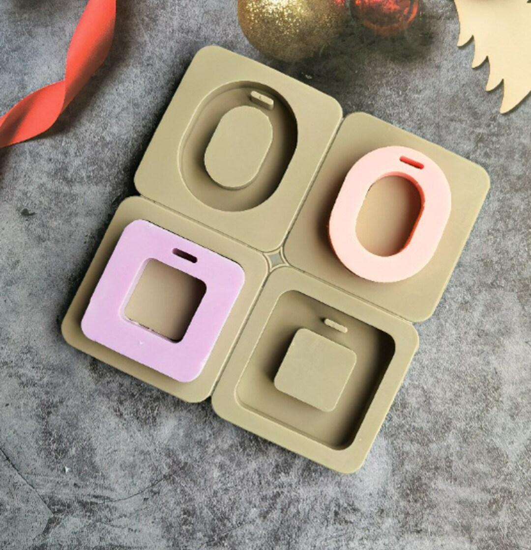 4 Cavity Silicone Tablet Mold, Plaster Air Freshner Mold, Candle Wax ...