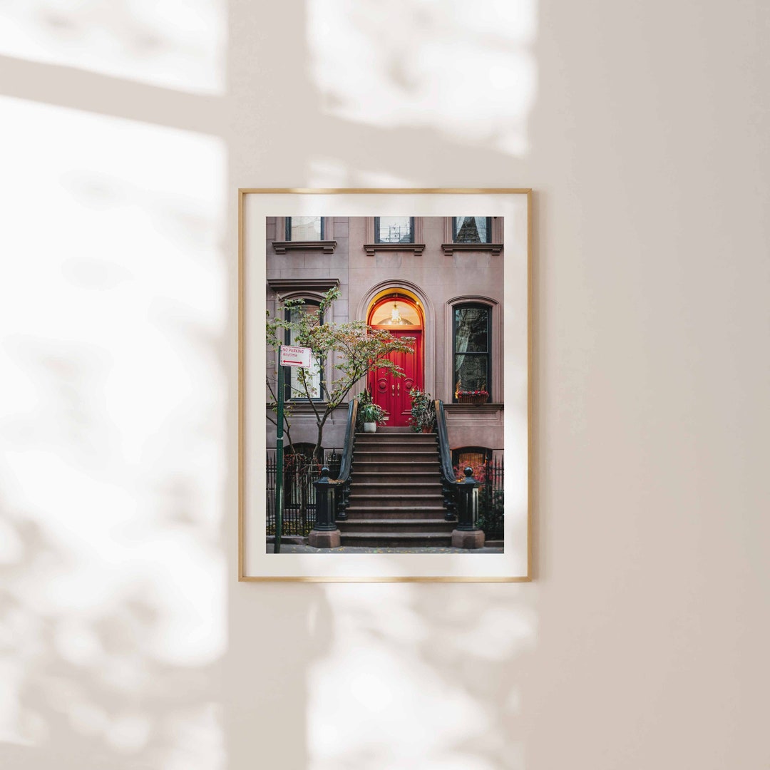 NYC West Village Brownstone Stoop With Red Door Digital Download | New ...