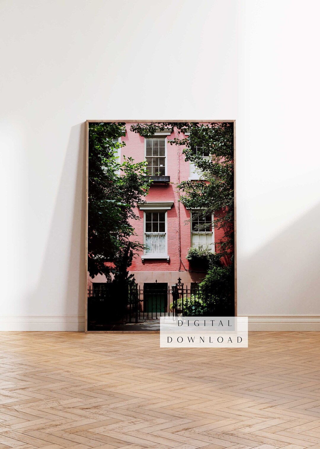 West Village Pink Brownstone Digital Download | New York City ...