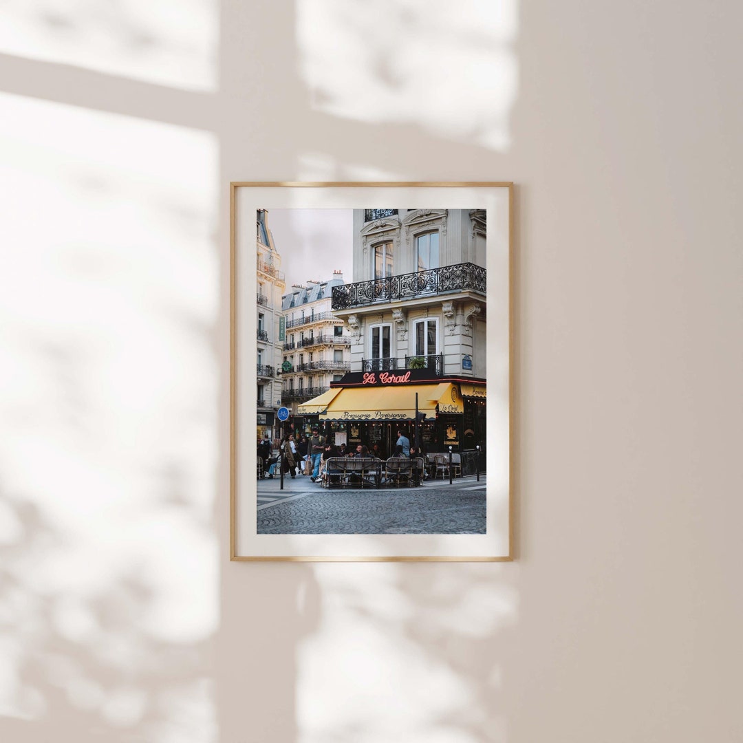 Paris Corner Restaurant With Neon Sign Digital Download | Classic Paris ...
