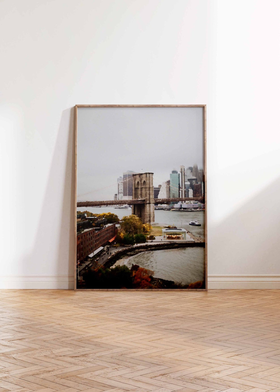 Brooklyn Bridge in the Fall With Brushstrokes Digital Download | New ...