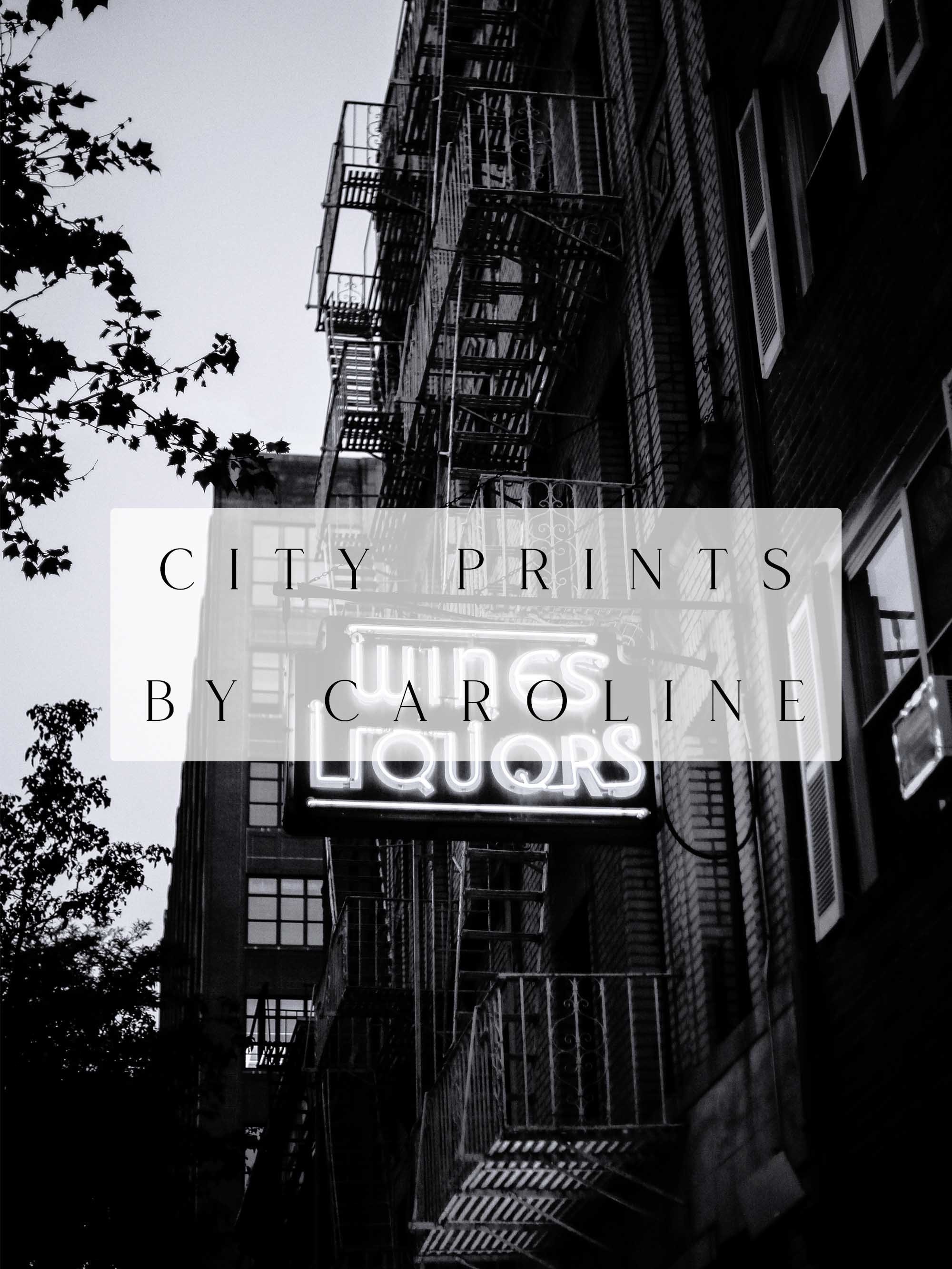 NYC Liquor Store Neon Sign Black & White Digital Download | West ...