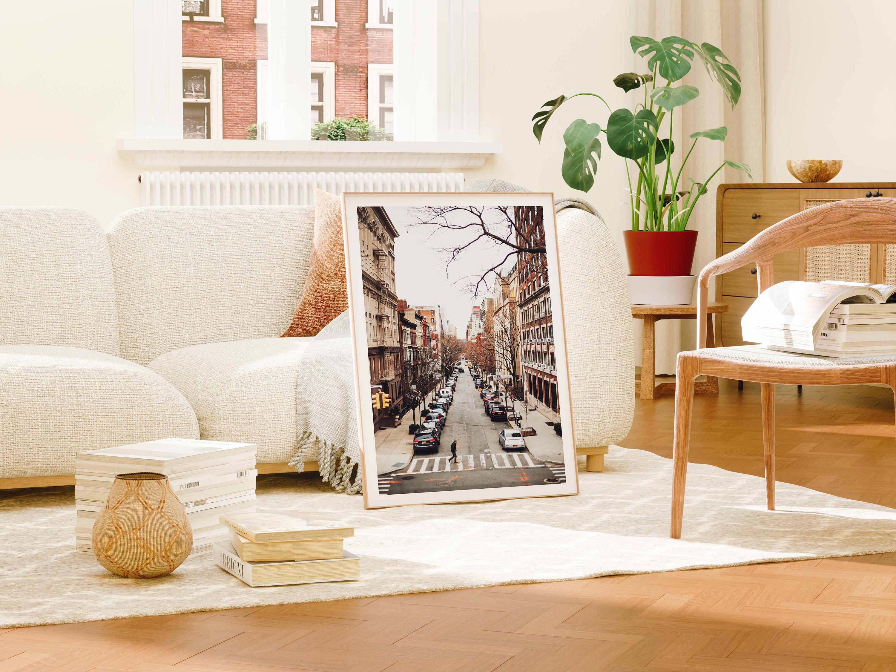 NYC Upper West Side Street With Classic Brownstones Digital Download ...