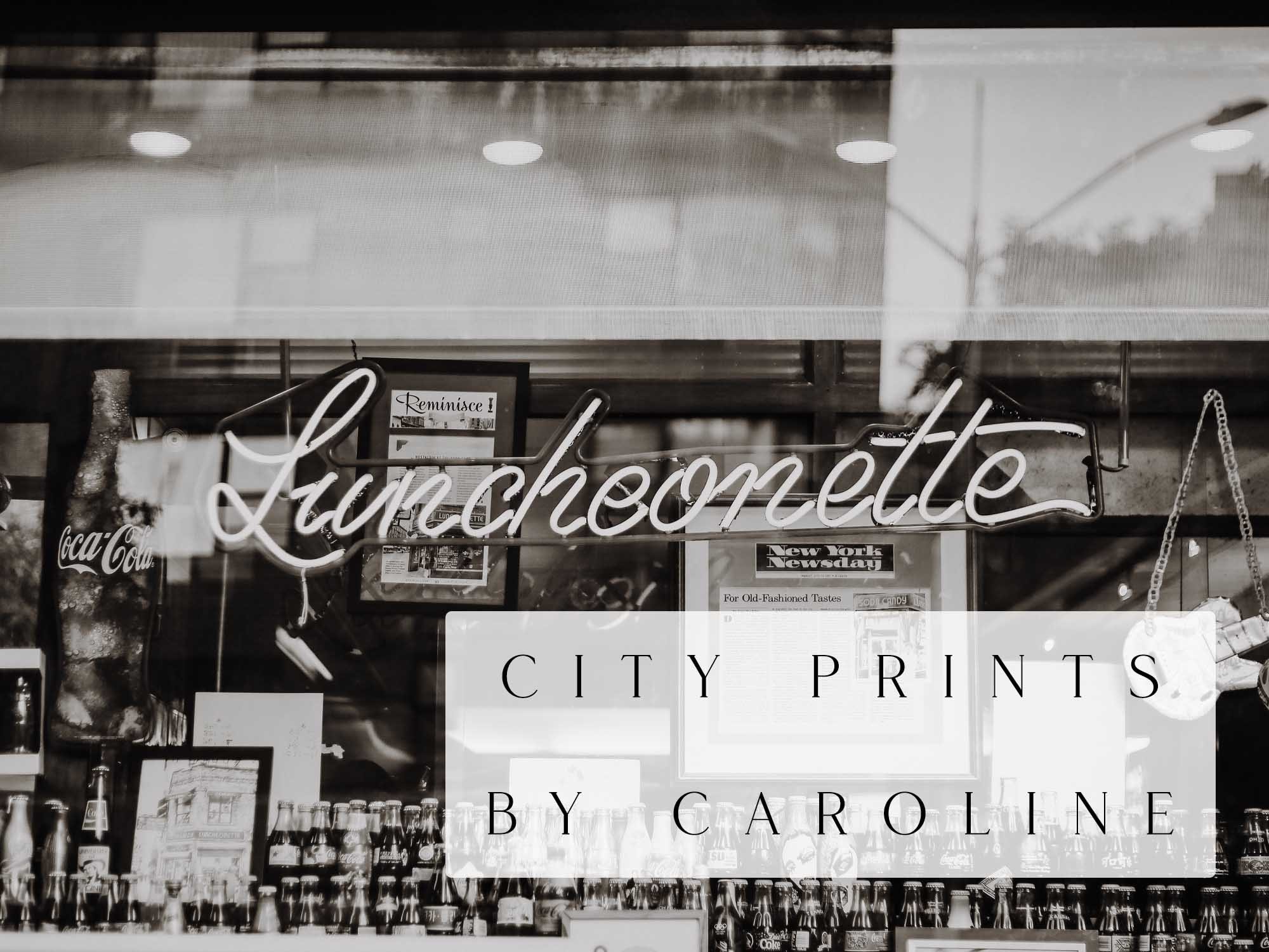 NYC Luncheonette Neon Sign Digital Download Black & White New York City ...