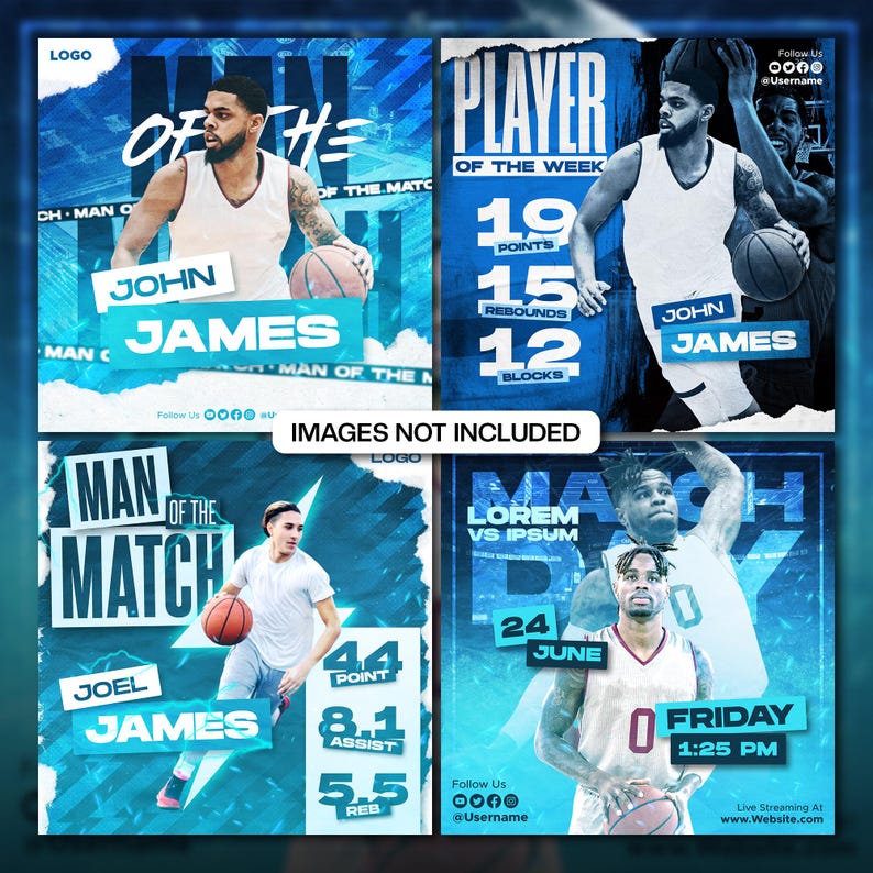 12 Photoshop Sports Social Media Templates - Gameday, Final Score ...