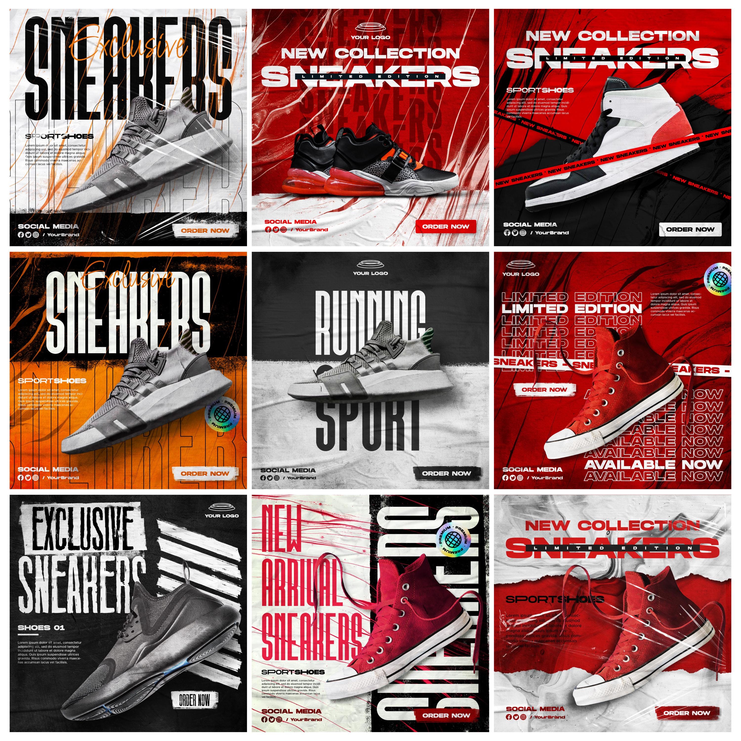 166 Photoshop Sports Sneakers Social Media Templates Promotion Ads ...