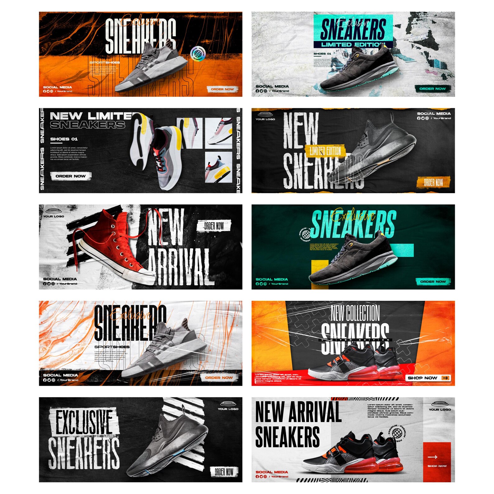 166 Photoshop Sports Sneakers Social Media Templates Promotion Ads ...