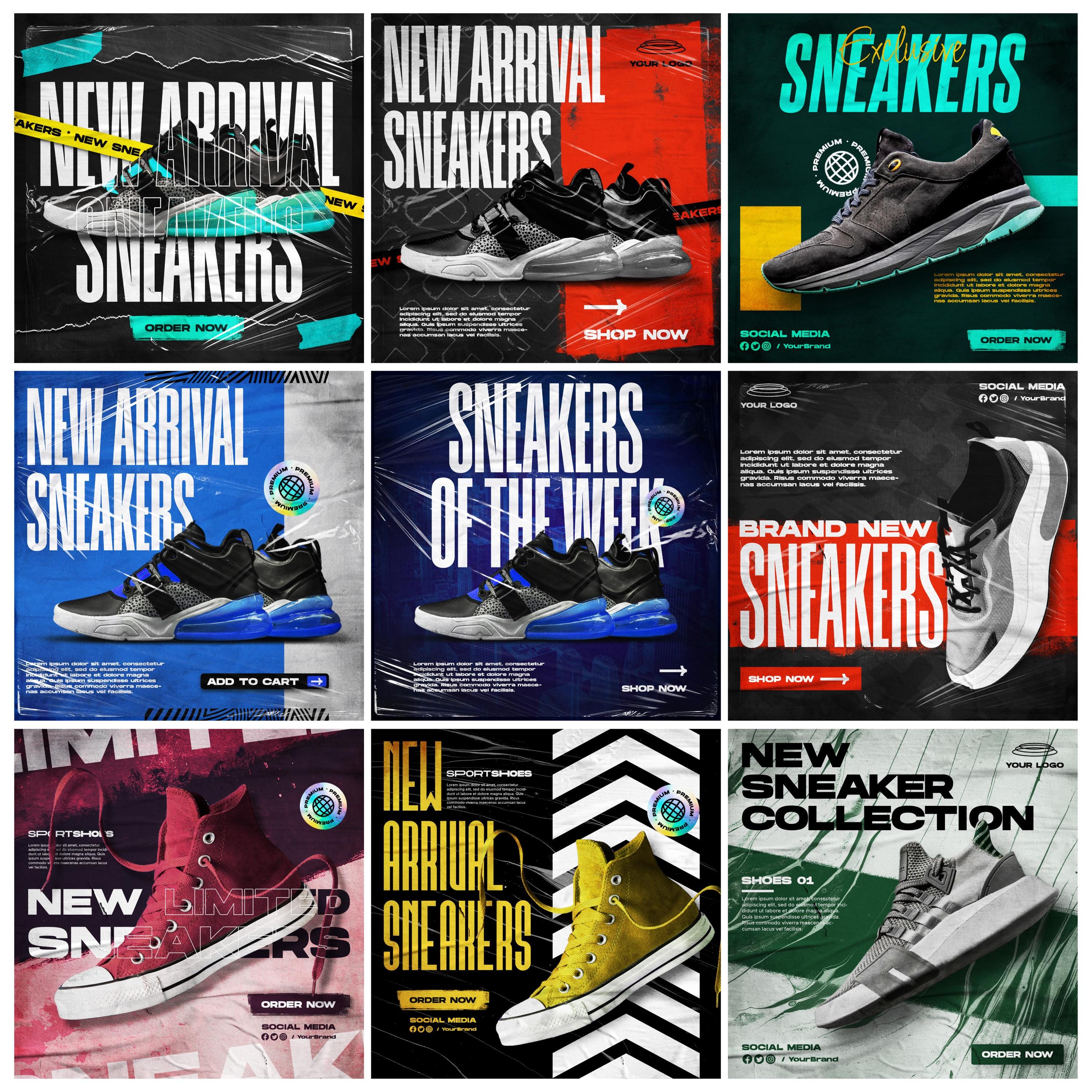 166 Photoshop Sports Sneakers Social Media Templates Promotion Ads ...