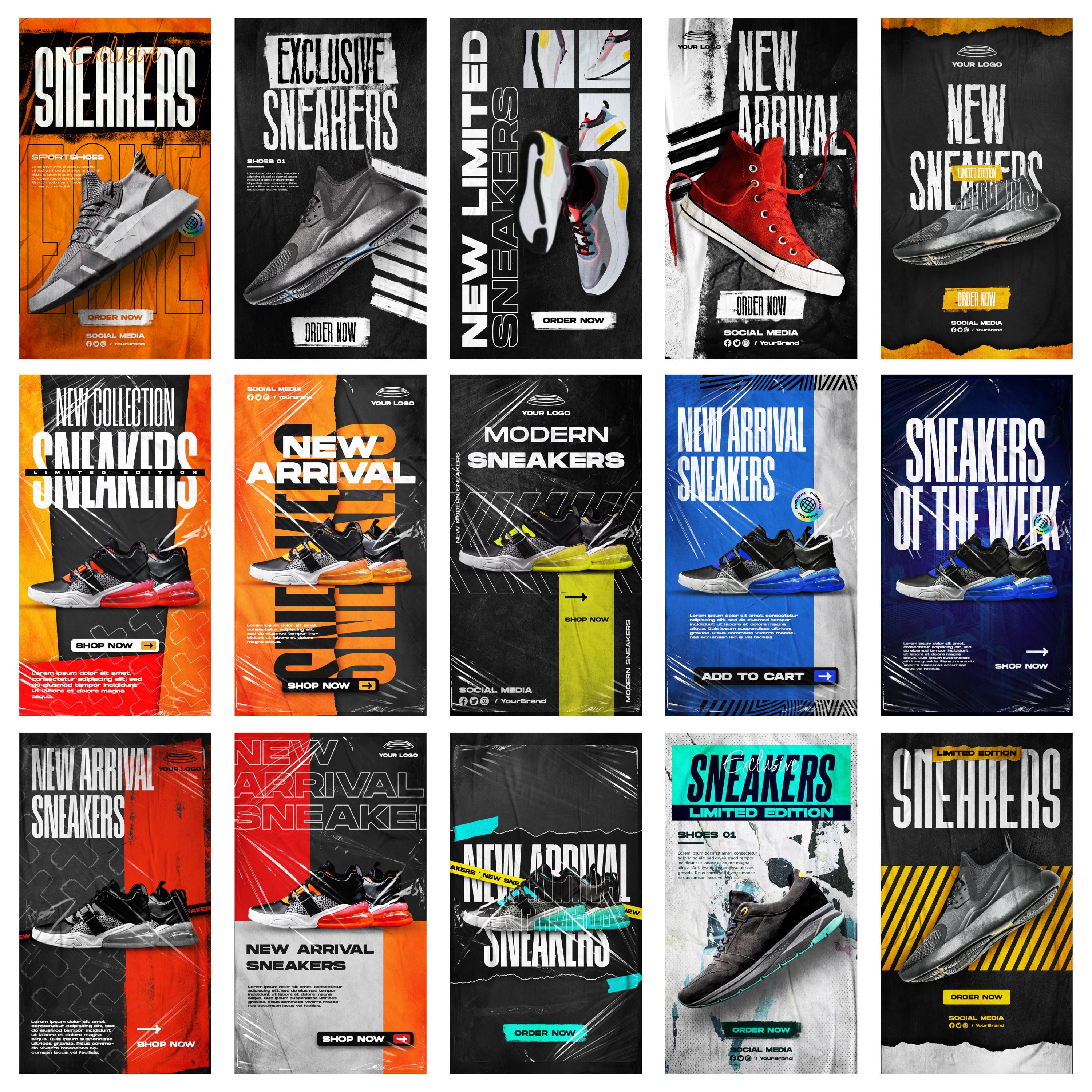 166 Photoshop Sports Sneakers Social Media Templates Promotion Ads ...