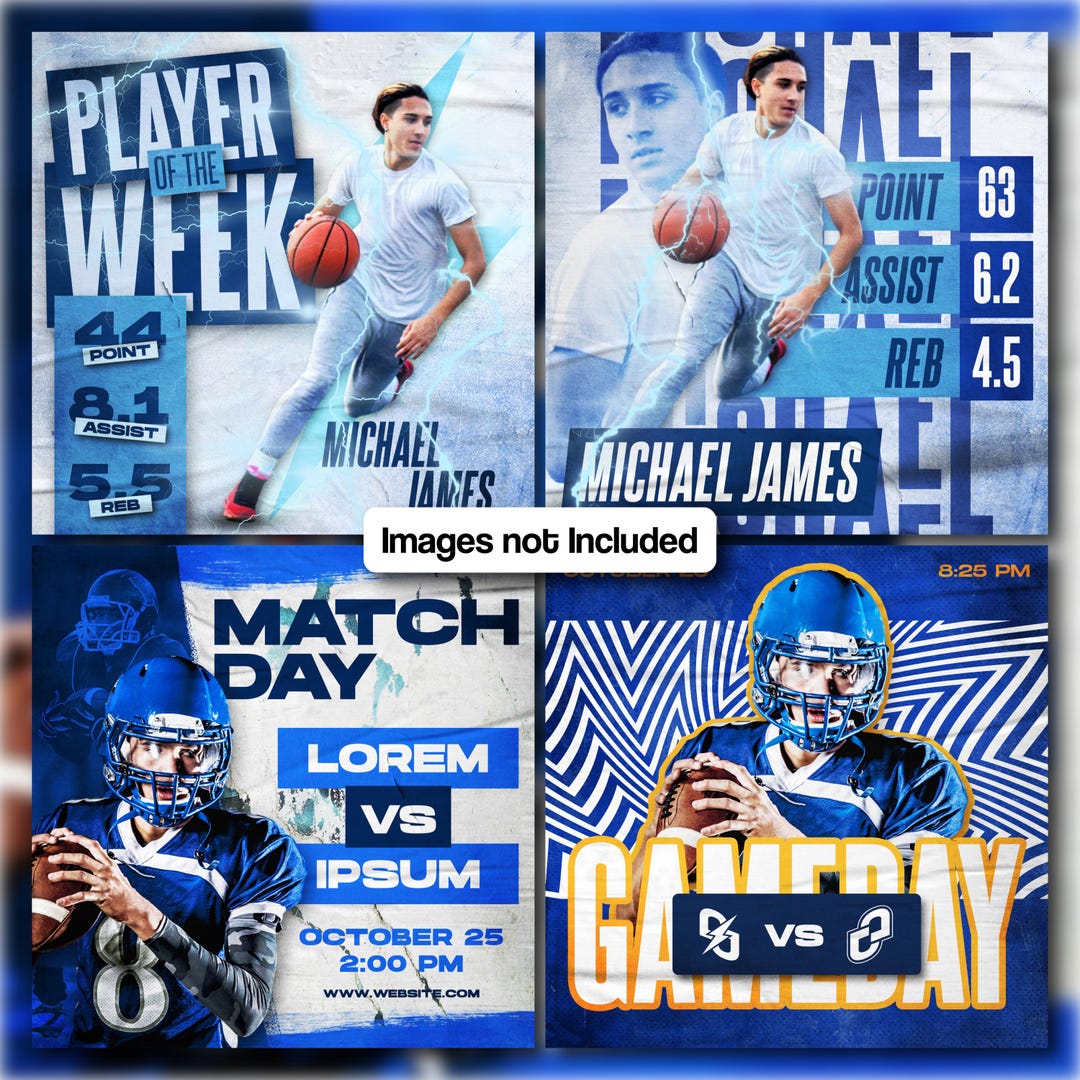 26 Photoshop Sports Social Media Templates - Gameday, Final Score ...