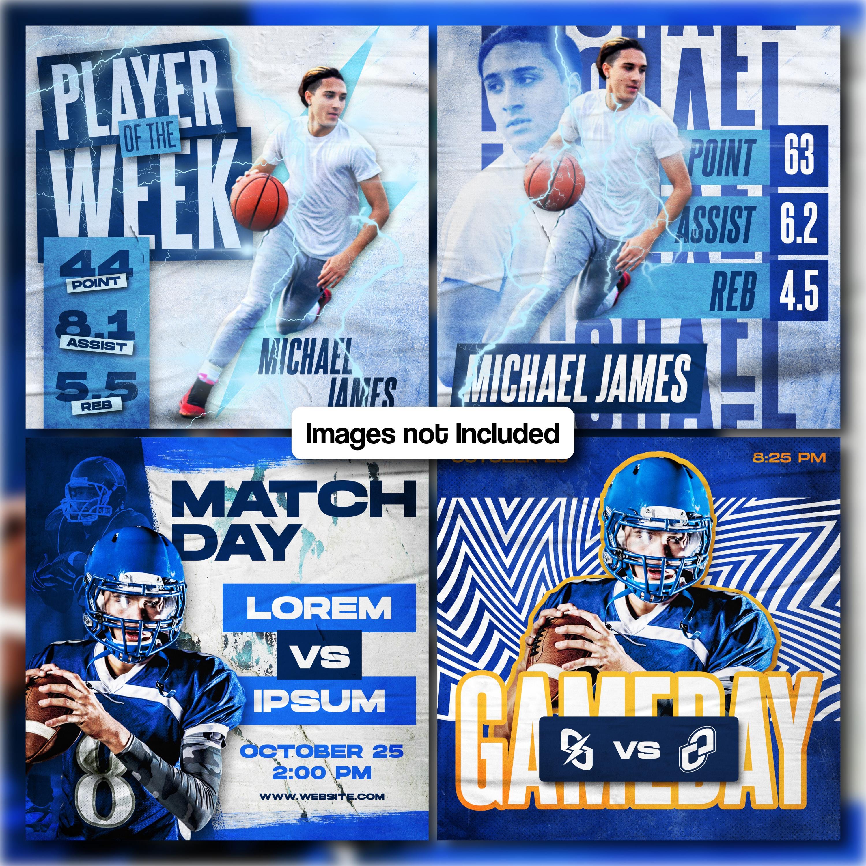 26 Photoshop Sports Social Media Templates - Gameday, Final Score ...