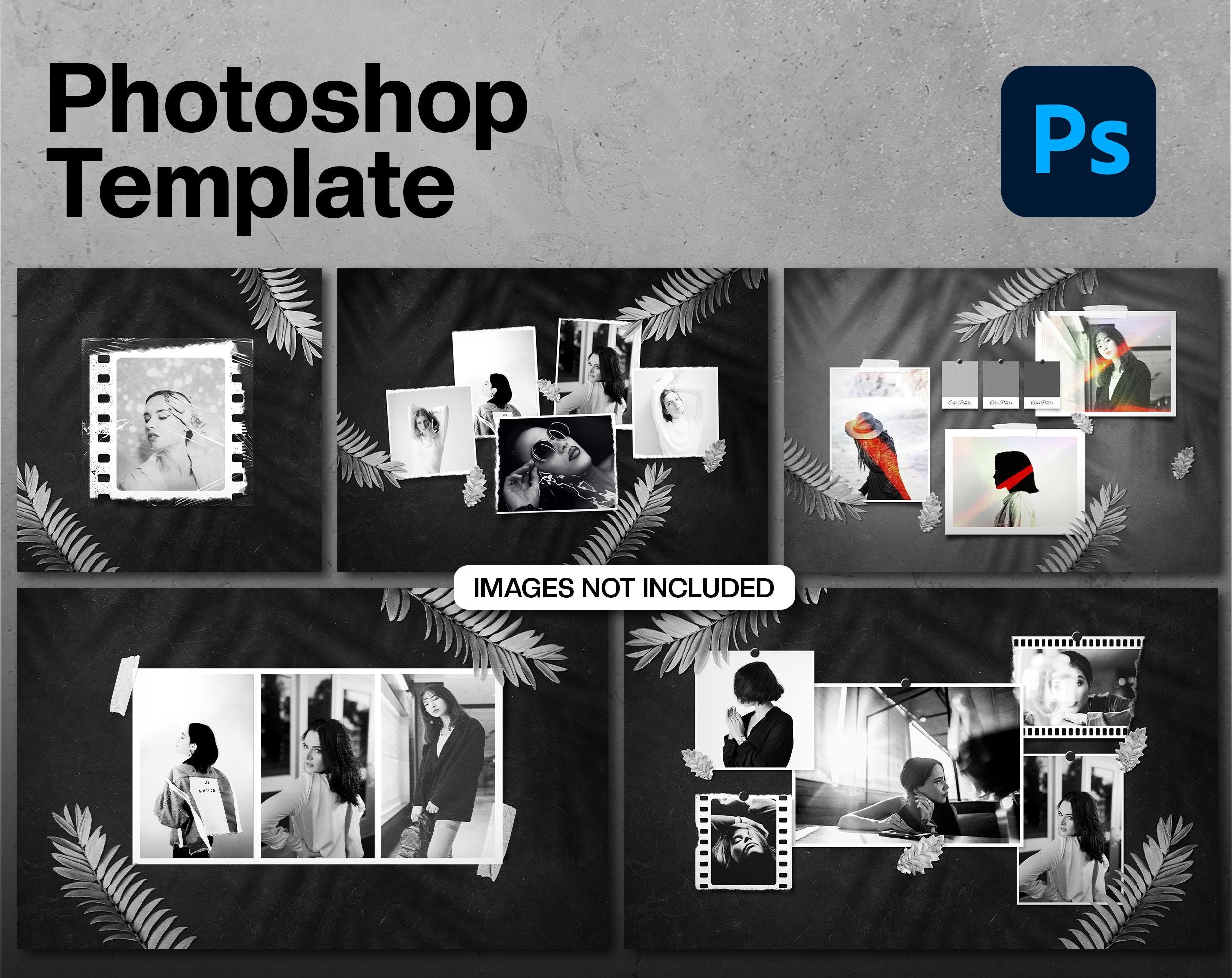 Photo Collage Aesthetic Template, Editable, Photoshop, Digital Template ...