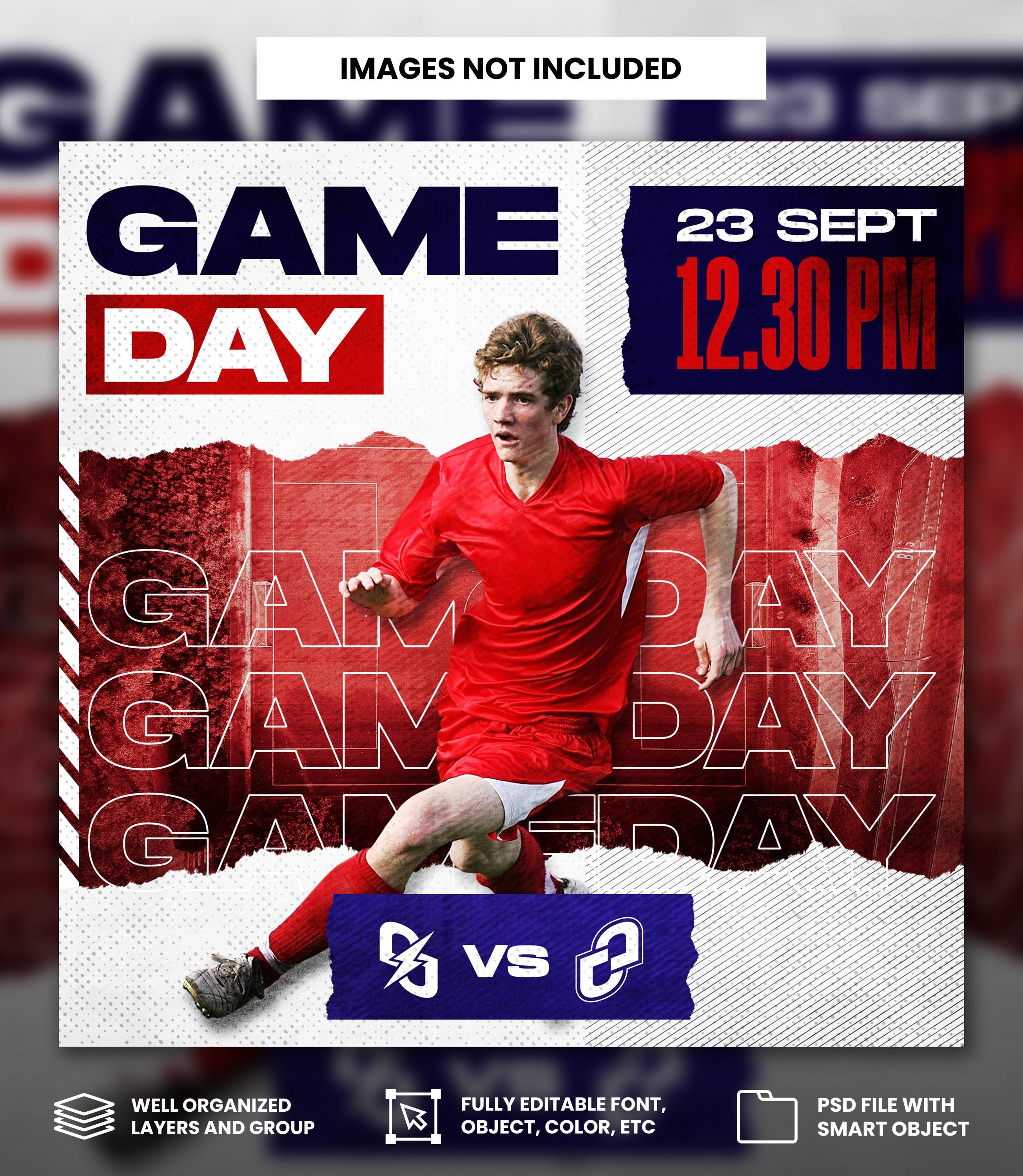 12 Photoshop Sports Social Media Templates - Gameday, Final Score ...