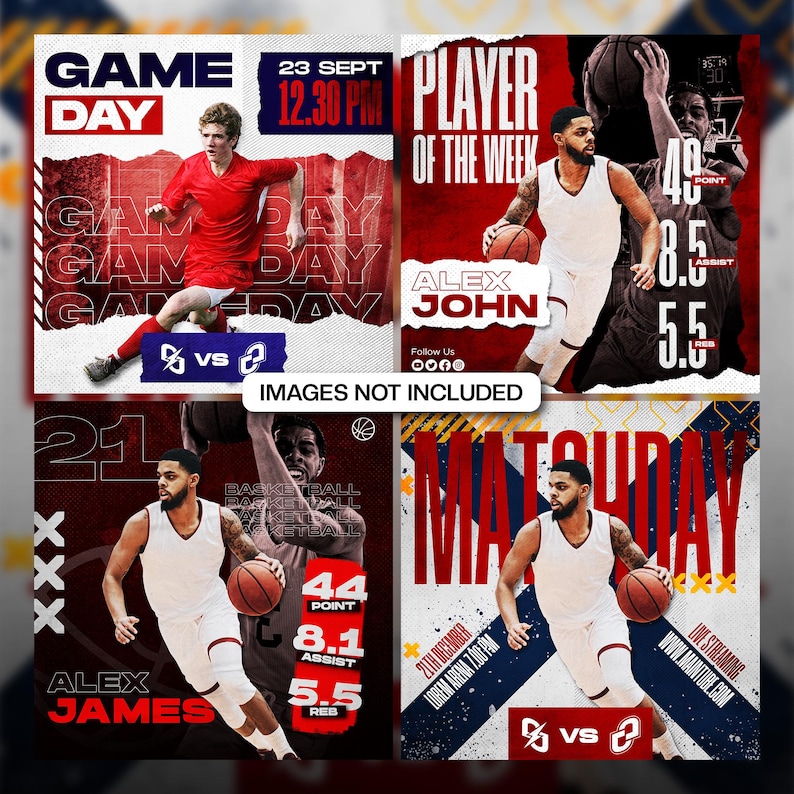 12 Photoshop Sports Social Media Templates - Gameday, Final Score ...