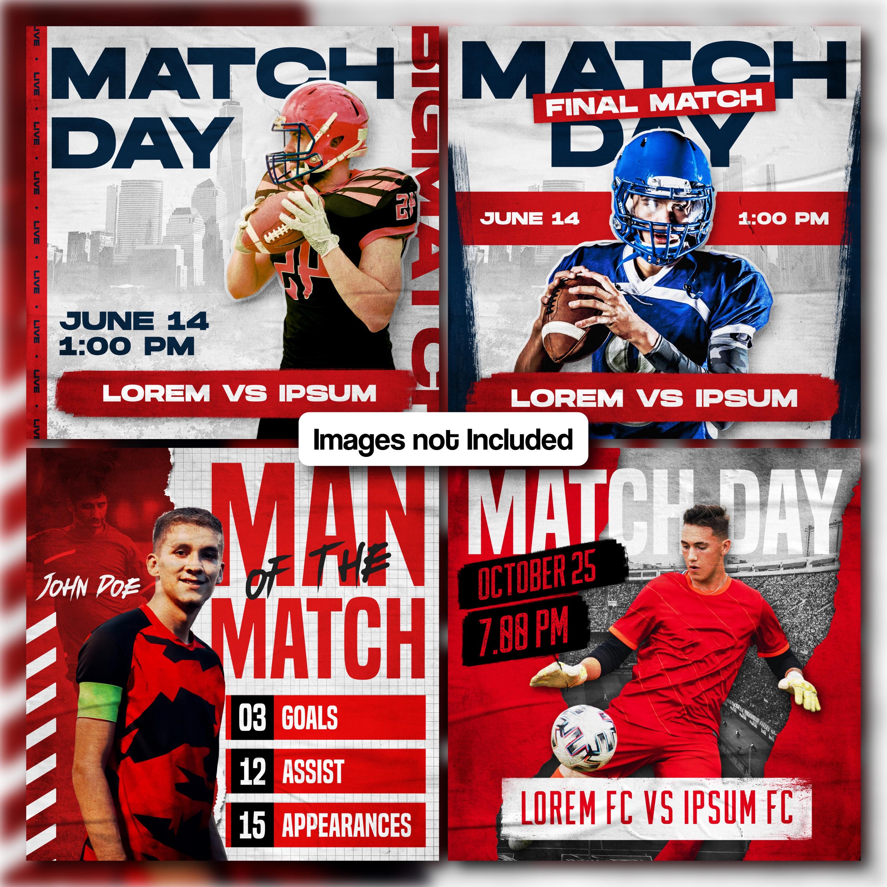 26 Photoshop Sports Social Media Templates - Gameday, Final Score ...