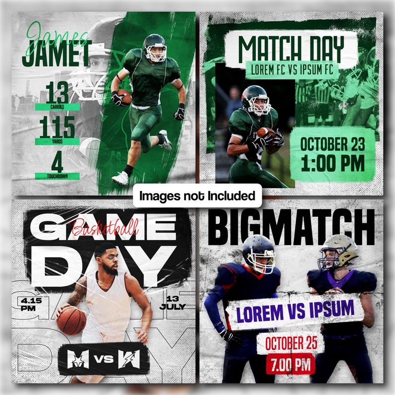 26 Photoshop Sports Social Media Templates - Gameday, Final Score ...