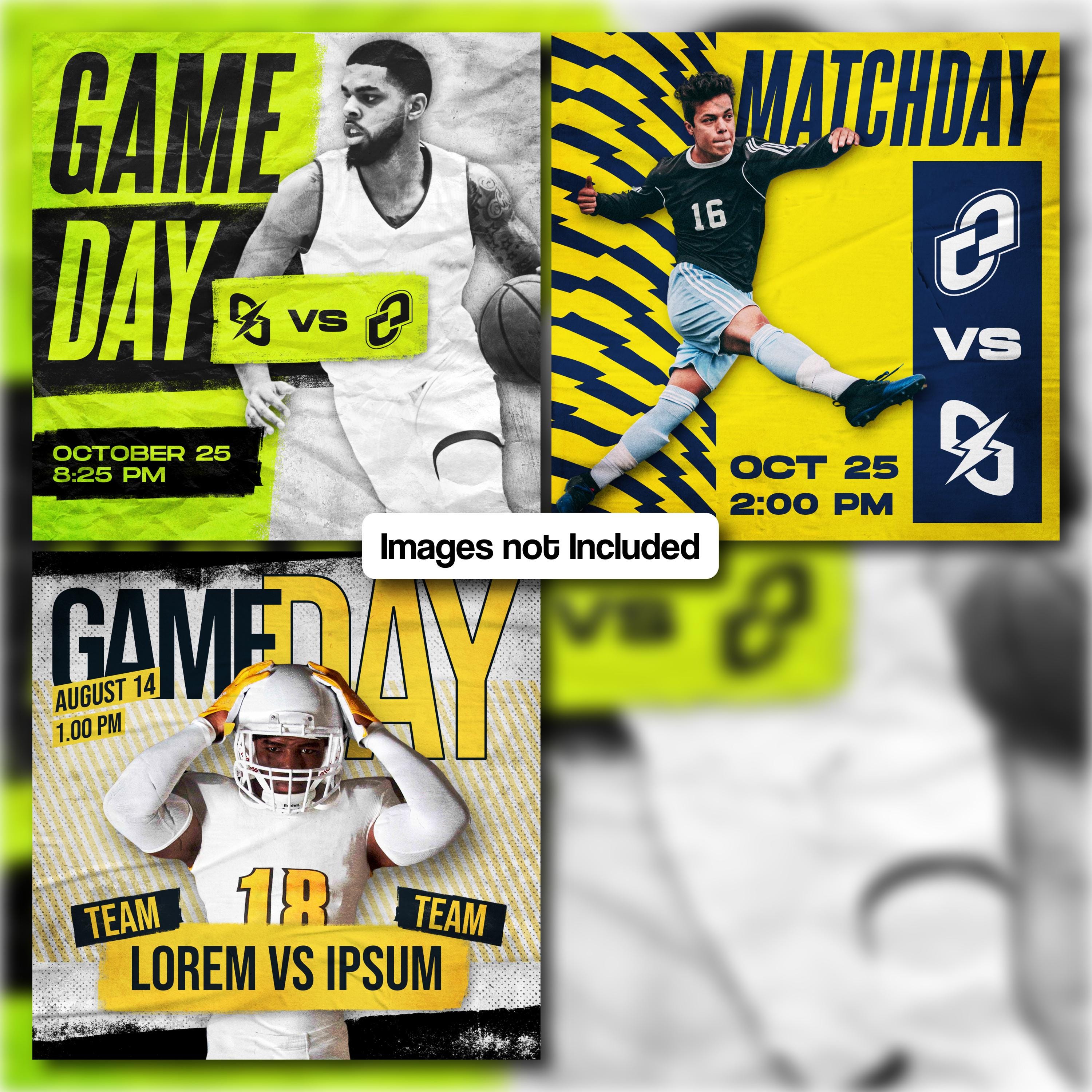 26 Photoshop Sports Social Media Templates - Gameday, Final Score ...