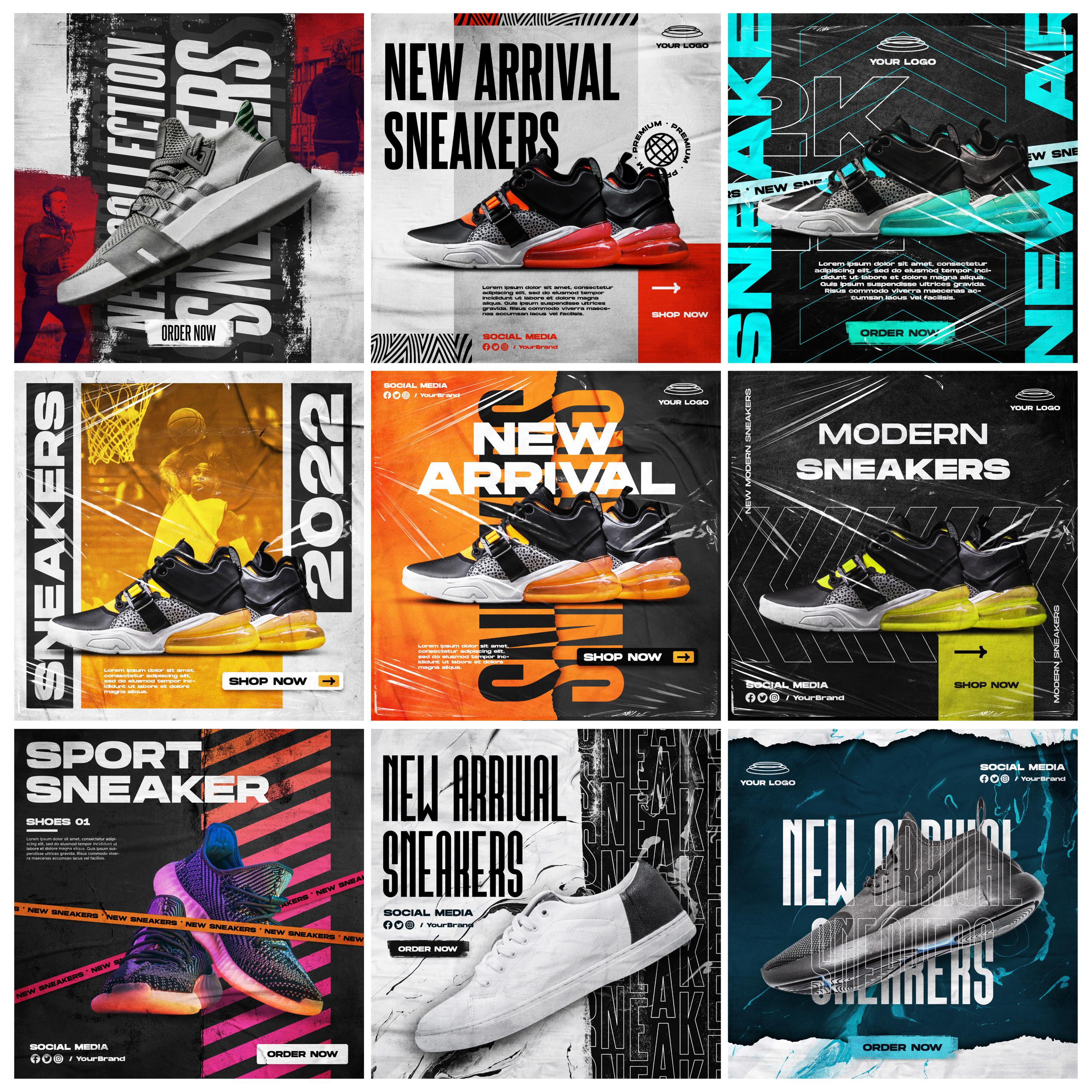 166 Photoshop Sports Sneakers Social Media Templates Promotion Ads ...