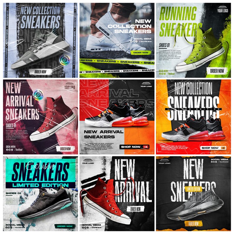 166 Photoshop Sports Sneakers Social Media Templates Promotion Ads ...