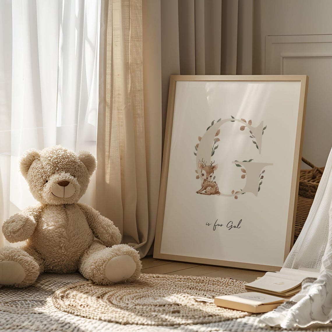 Personalized Animal Initial Print | Custom Nursery Decor (digital ...