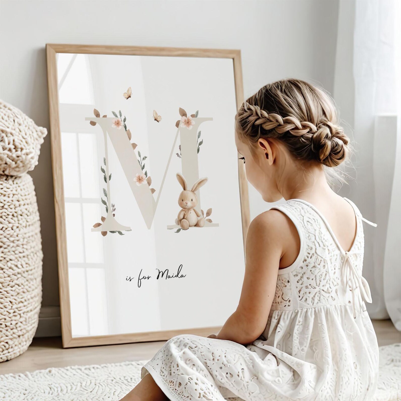 Personalized Animal Initial Print | Custom Nursery Decor (digital ...