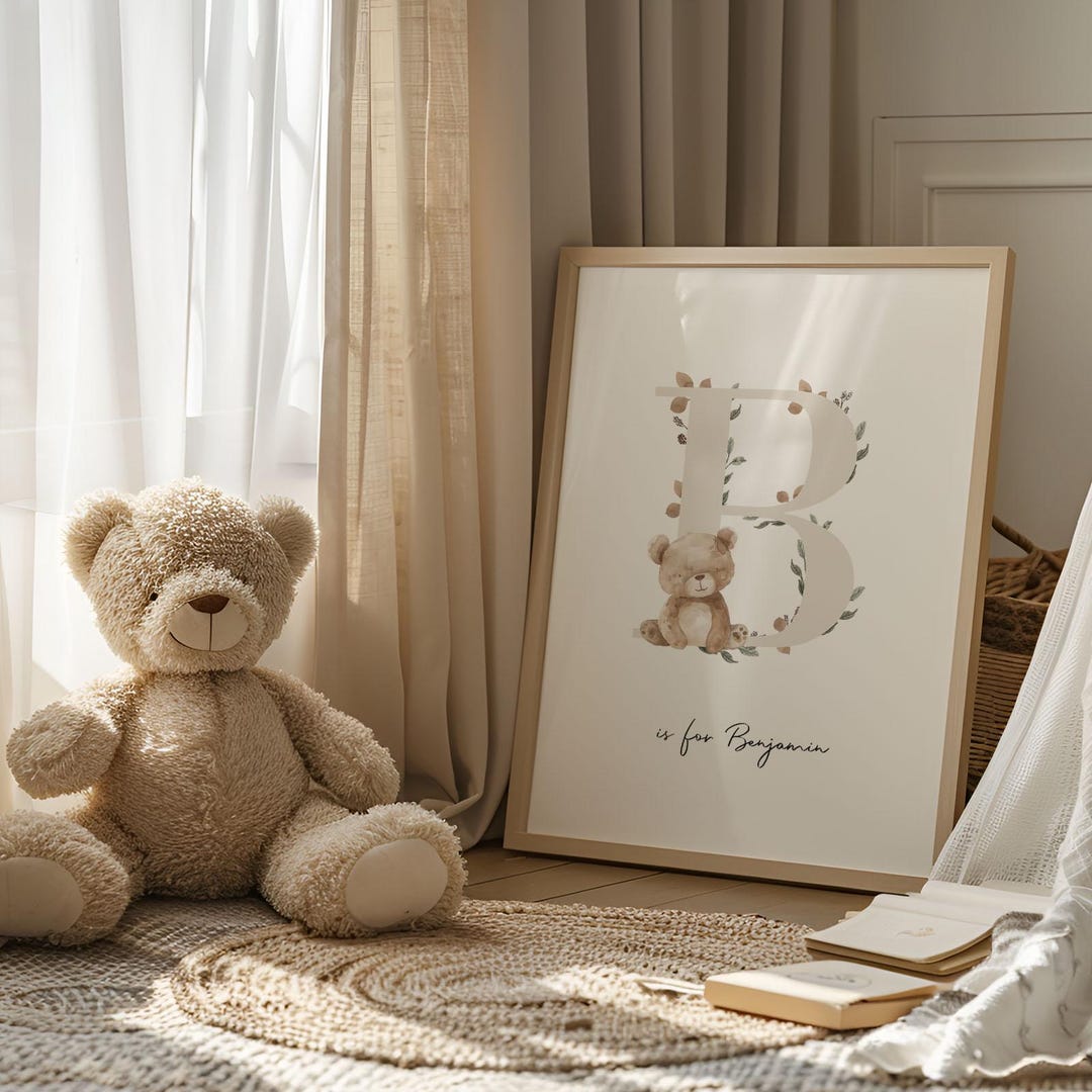 Personalized Animal Initial Print | Custom Nursery Decor (digital ...