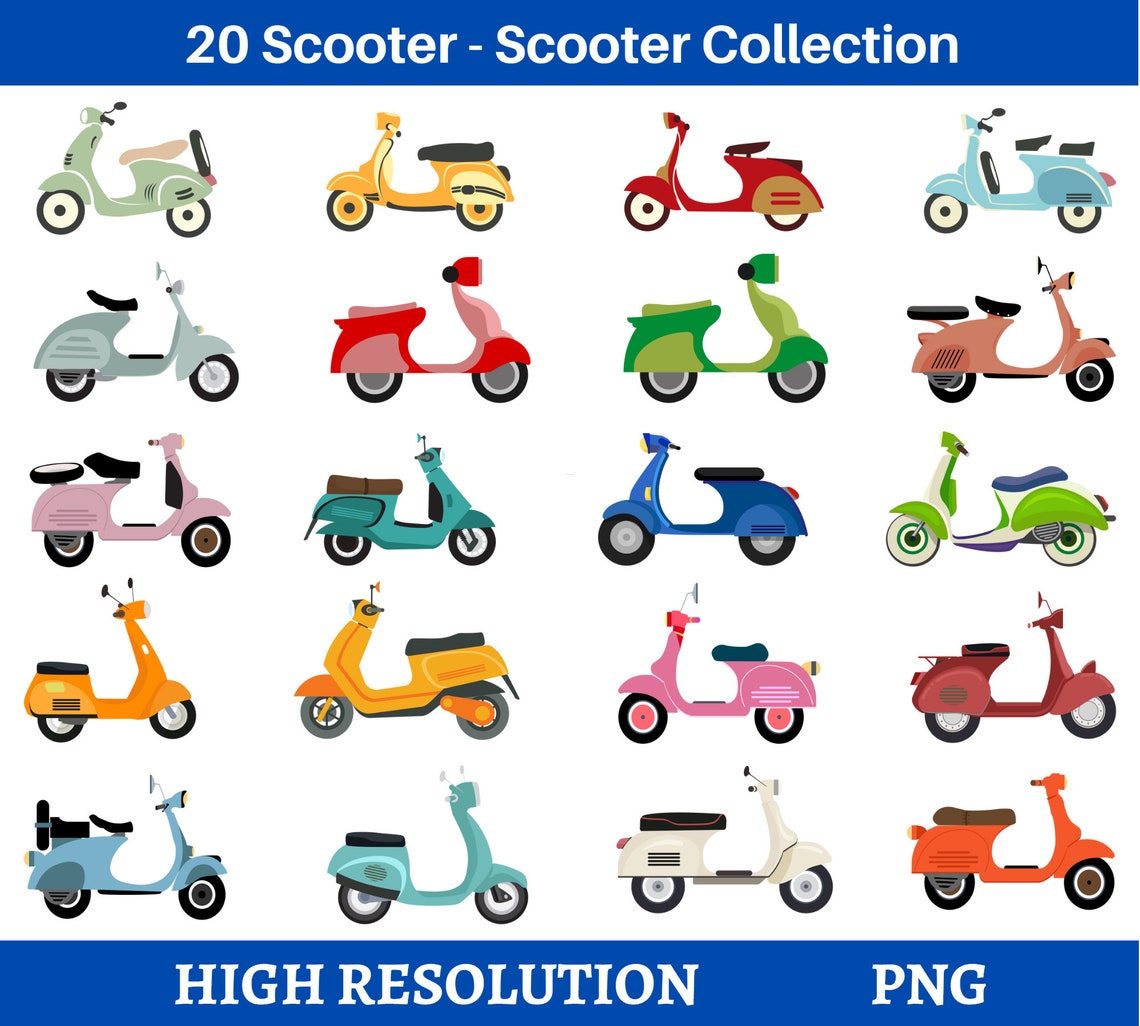 Scooter Clipart Scooter Svg Travel Clipart Delivery - Etsy