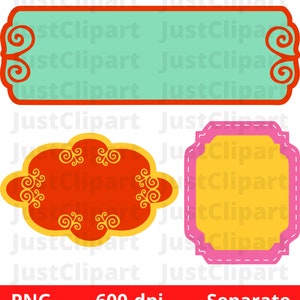 Frames Clipart Colorful Frames Clipart Digital Frames - Etsy