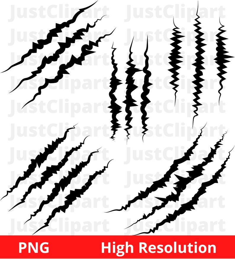 Claw Mark SVG Scratches Svg Claw Mark Silhouette Scratch - Etsy