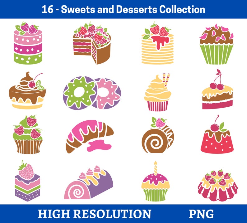 Sweet and Dessert Clipart, Sweets Clipart, Desserts Clipart, Cupcake ...