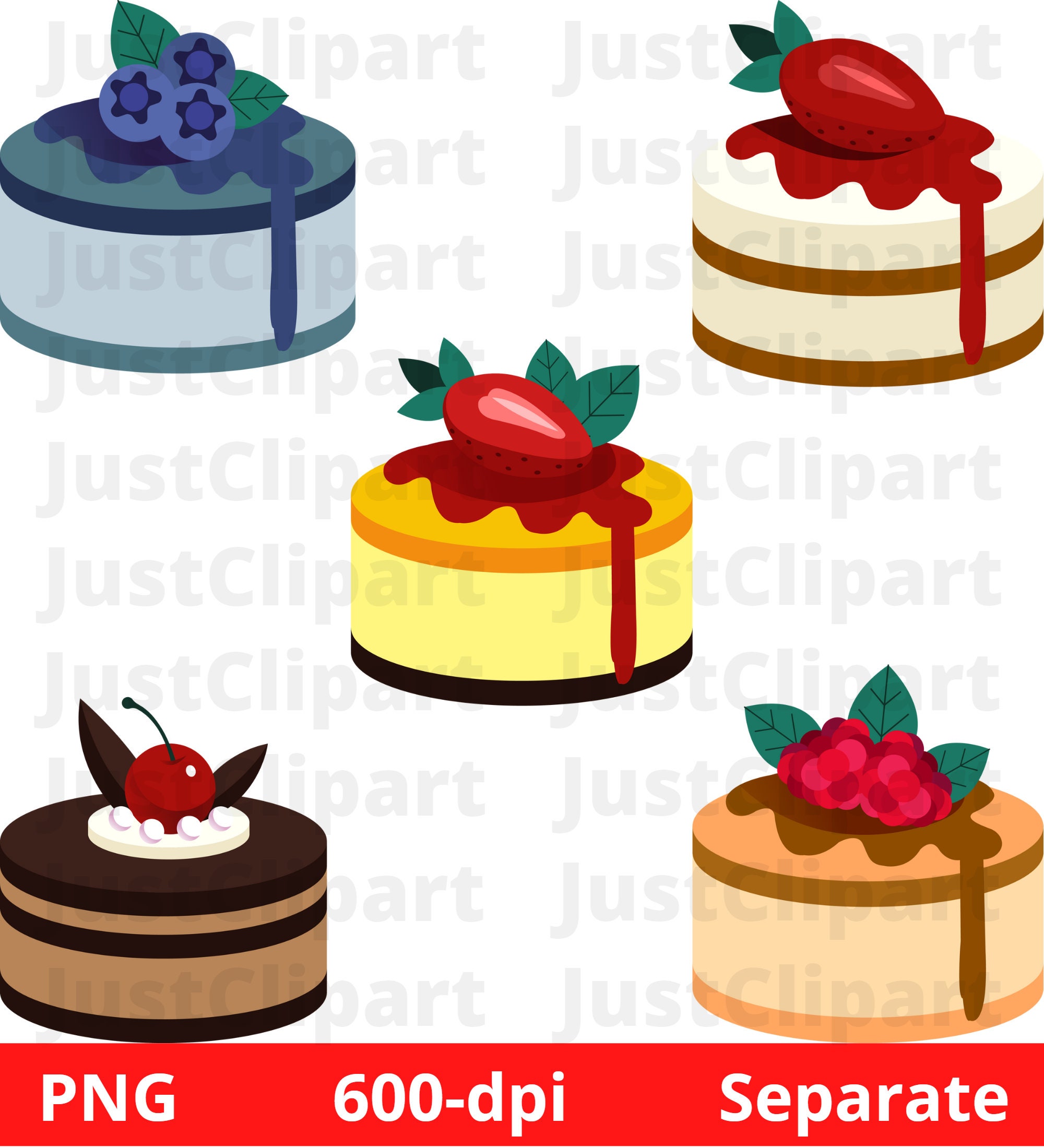 Cupcakes Clipart, Cakes Clipart, Colorful Cakes Clipart, Cake Slices ...