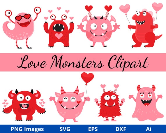 Valentines Monster Clipart