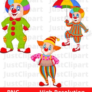 Clowns Clipart Circus Clipart Circus Clown Happy Clown Set - Etsy UK