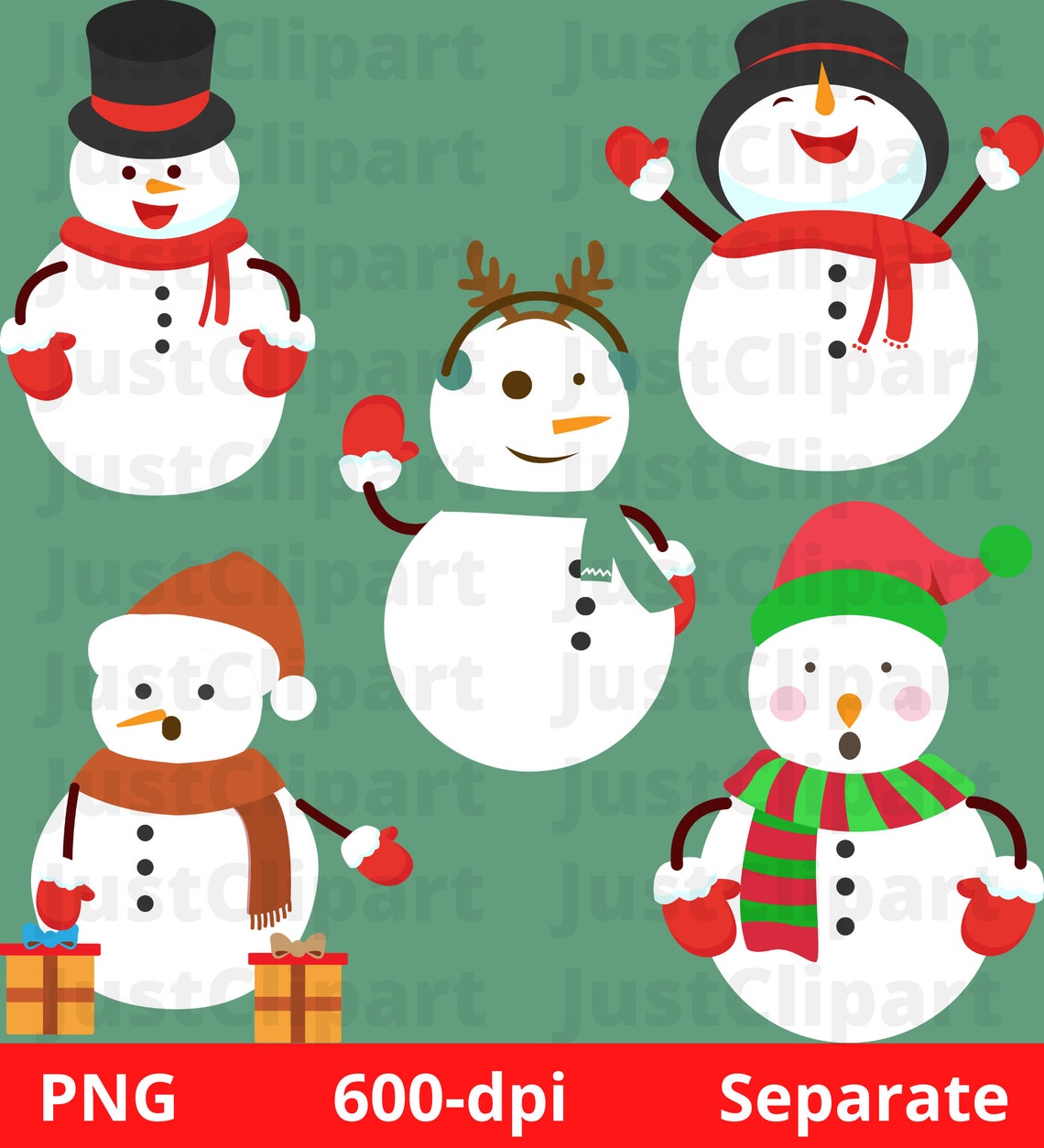 Snowman Clipart Christmas Snowman Clipart Christmas Clipart - Etsy