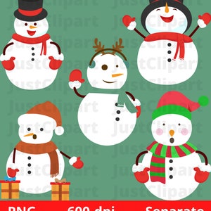 Snowman Clipart, Christmas Snowman Clipart, Christmas Clipart, Winter ...
