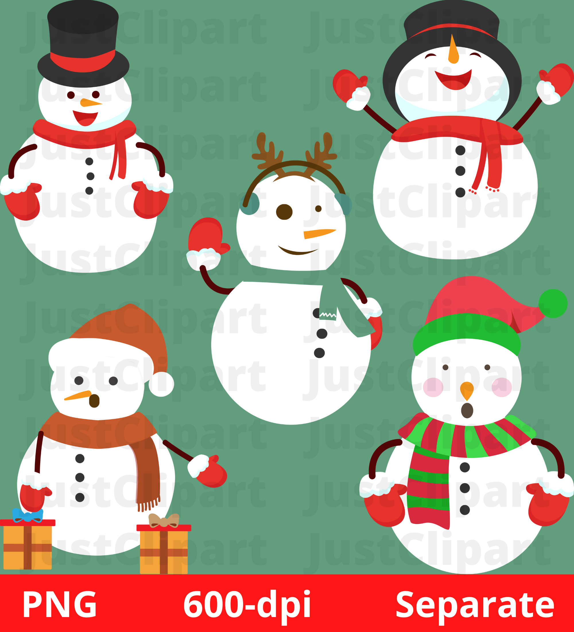 Snowman Clipart Christmas Snowman Clipart Christmas Clipart - Etsy