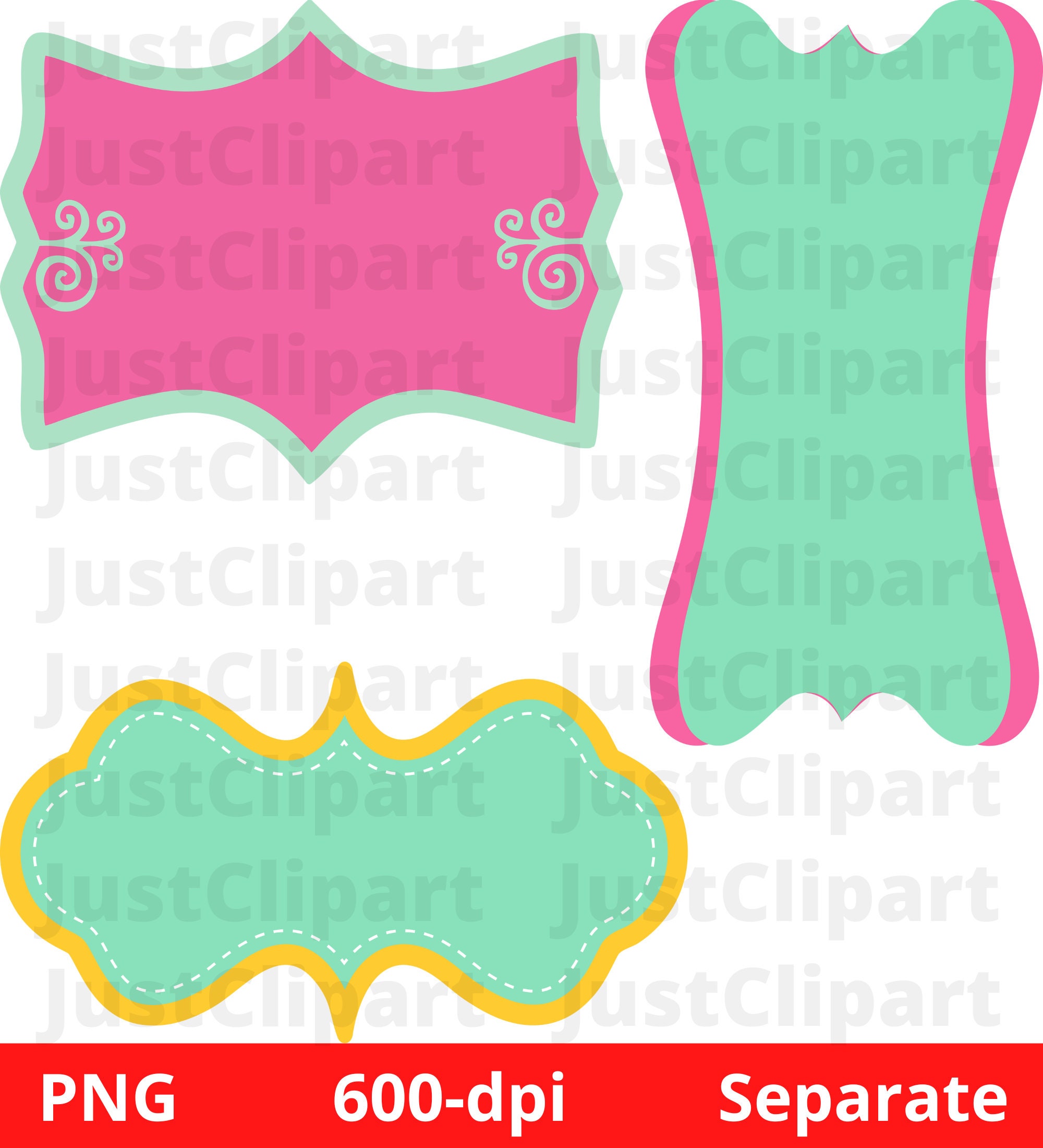 Frames Clipart Colorful Frames Clipart Digital Frames - Etsy