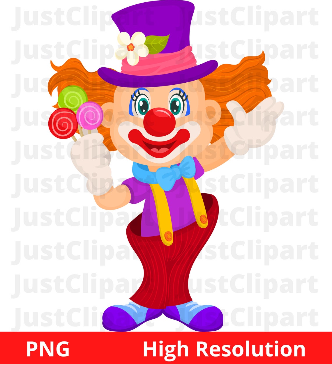Clown Clipart, Circus Clipart, Circus Clown, Happy Clown Set, Funny ...