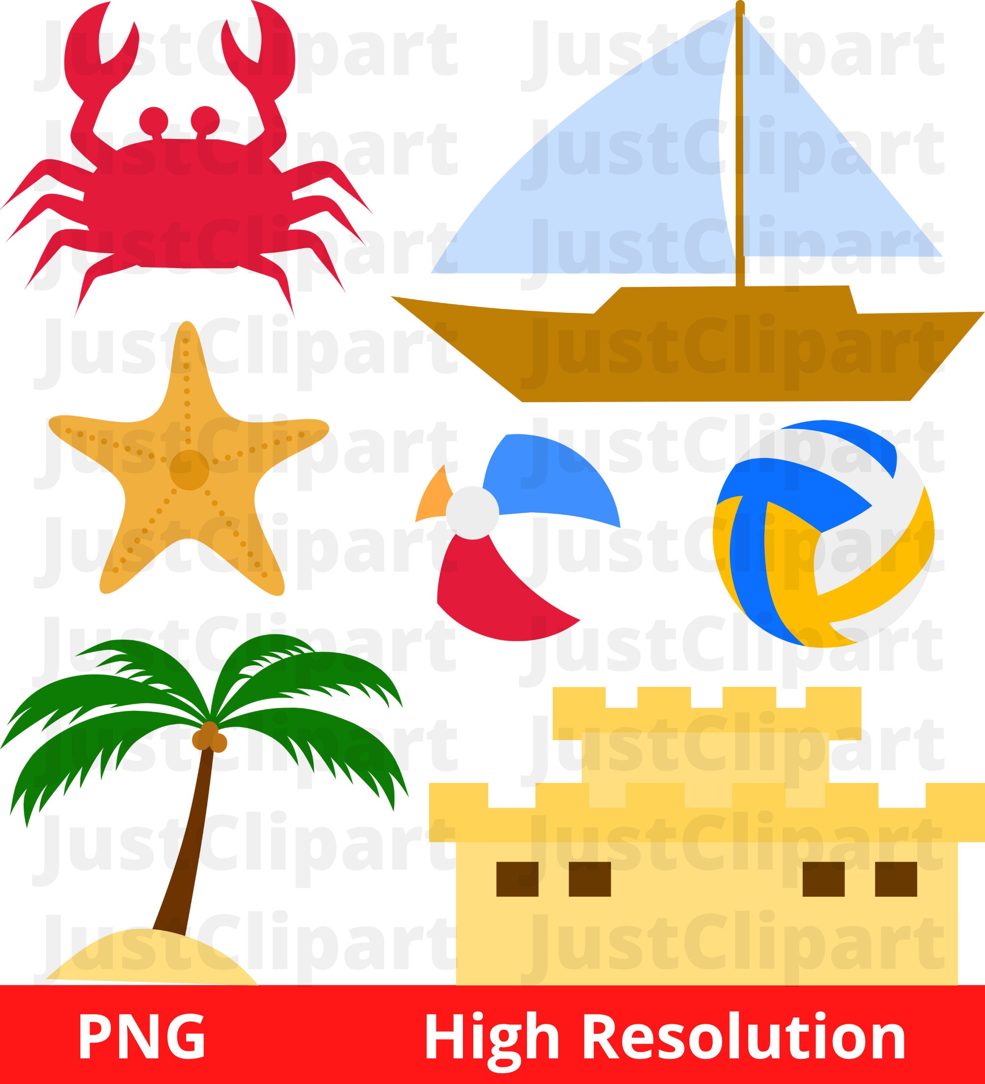 Summer Clipart, Beach Clipart, Tropical Fun Clipart, Season Clipart ...