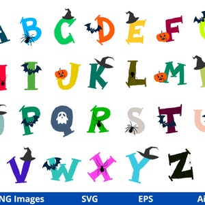 Halloween Alphabet Clipart, Halloween Letters Svg, Halloween Svg ...